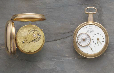 Benjamin Webb: A Rare Fine and Unusal 18ct Gold Open Faced Free Sprung ...