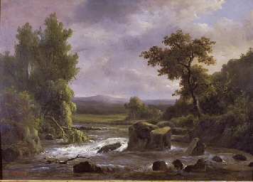 Museum Art Reproductions Paysage Avec Riviere by Francois Diday (1802 ...