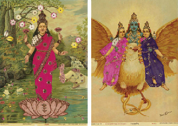 Lakshmi and Garuda bearing Vishnu and his wives - auctions & price archive