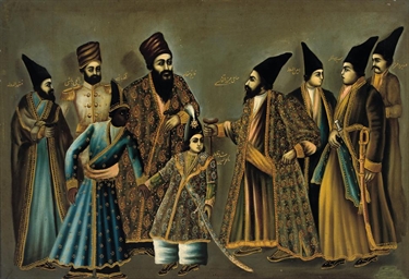 A QAJAR PORTRAIT OF NASIR AL-DIN SHAH QAJAR AS A PRINCE WITH ...