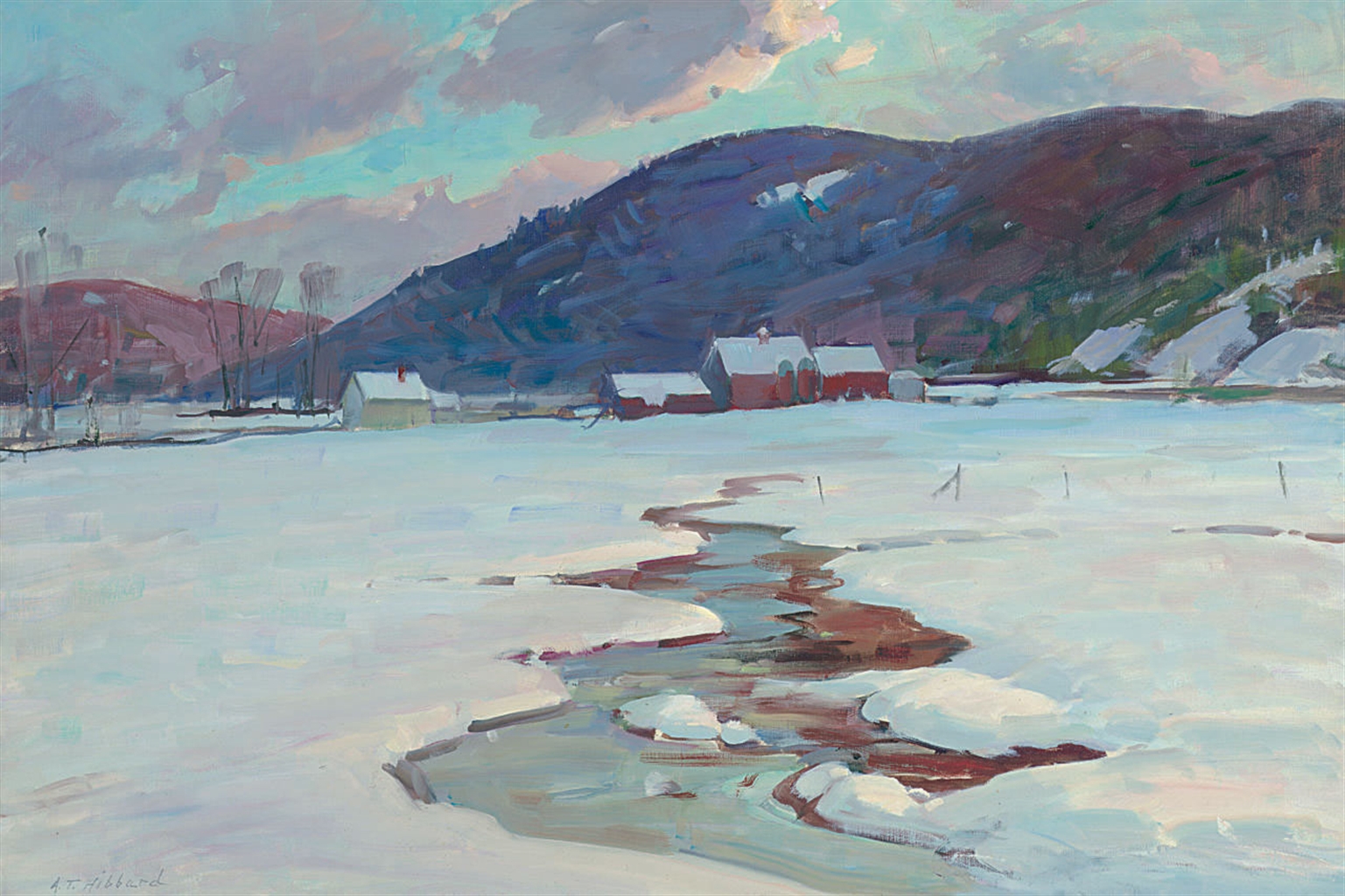 Aldro Thompson Hibbard (1886-1972) | Stream in Winter, Vermont | 20th ...