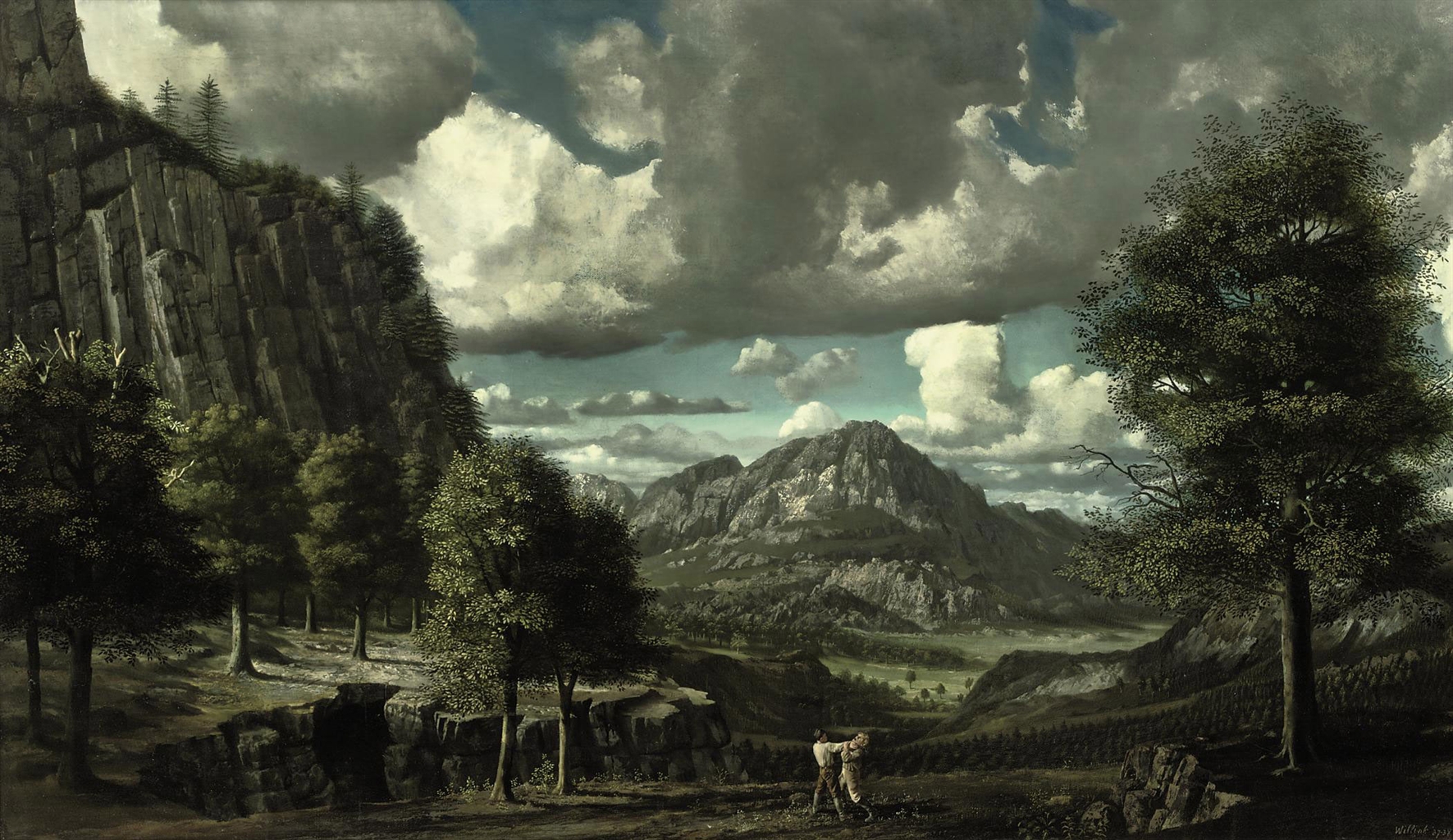 Carel Willink (1900-1983) | Landschap met vechtenden: landscape with ...