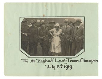 Suzanne Lenglen d. Dorothea Lambert Chambers 10-8, 4-6, 9-7; 1919 ...