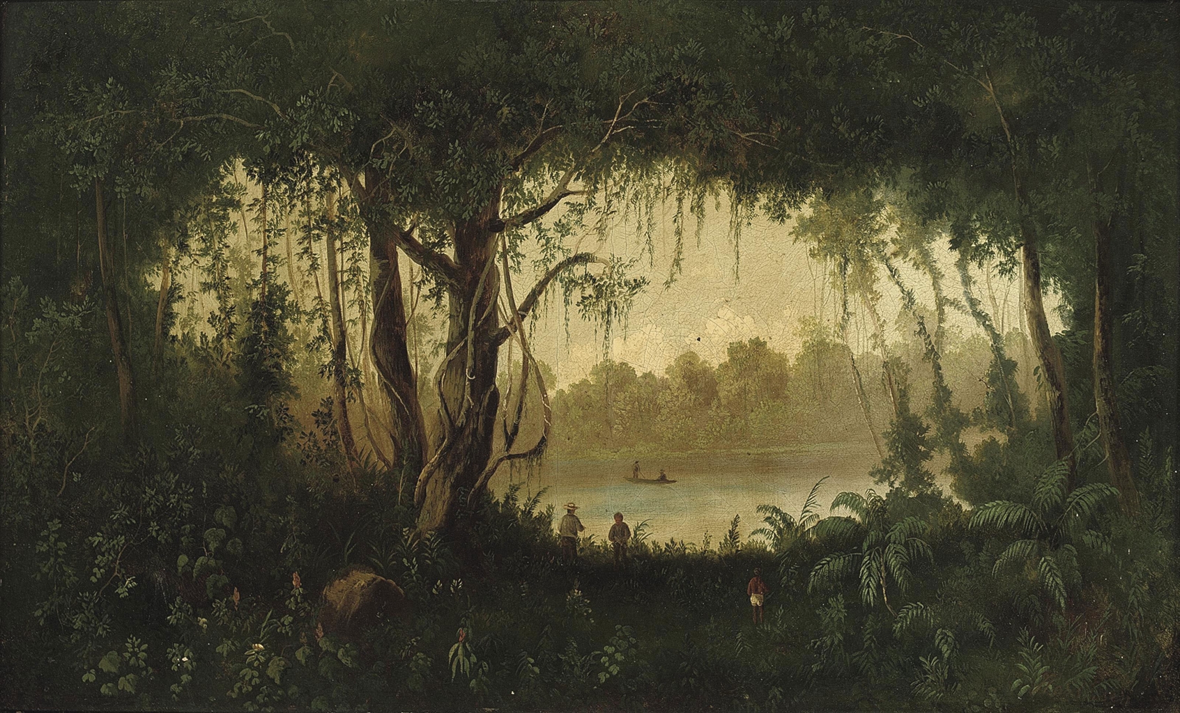 Colonial School, mid 19th Century | European and Native figures in a ...