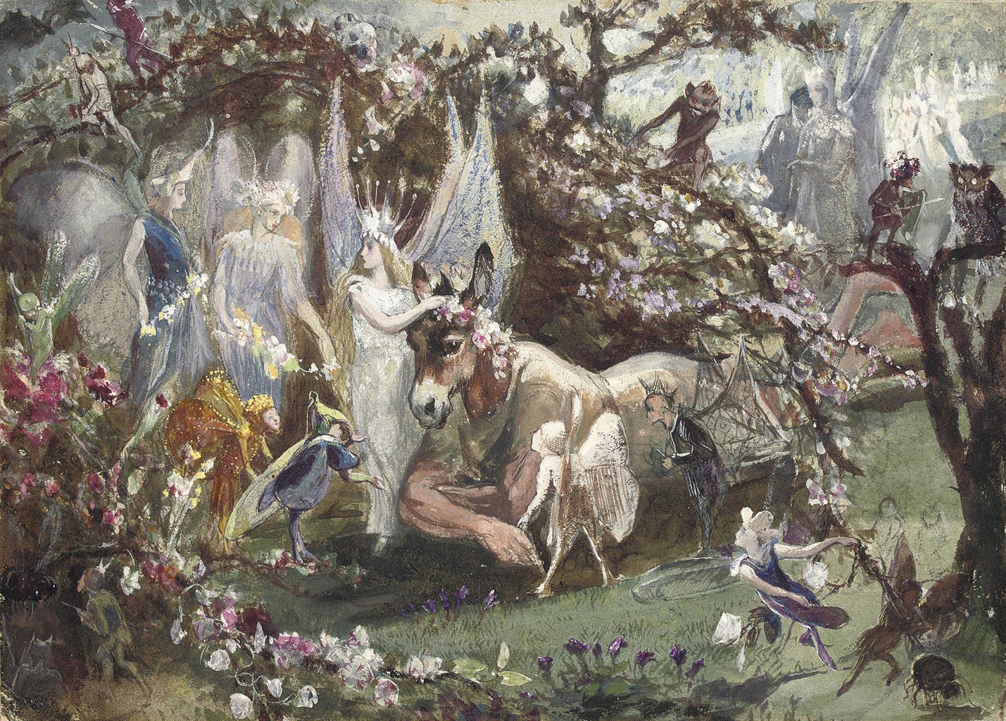 John Anster Fitzgerald (1819-1906) | Titania and Bottom from William ...