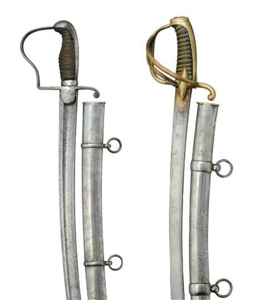 A FRENCH LIGHT CAVALRY OFFICER'S SABRE AND A LIGHT CAVALRY OFFICER'S ...