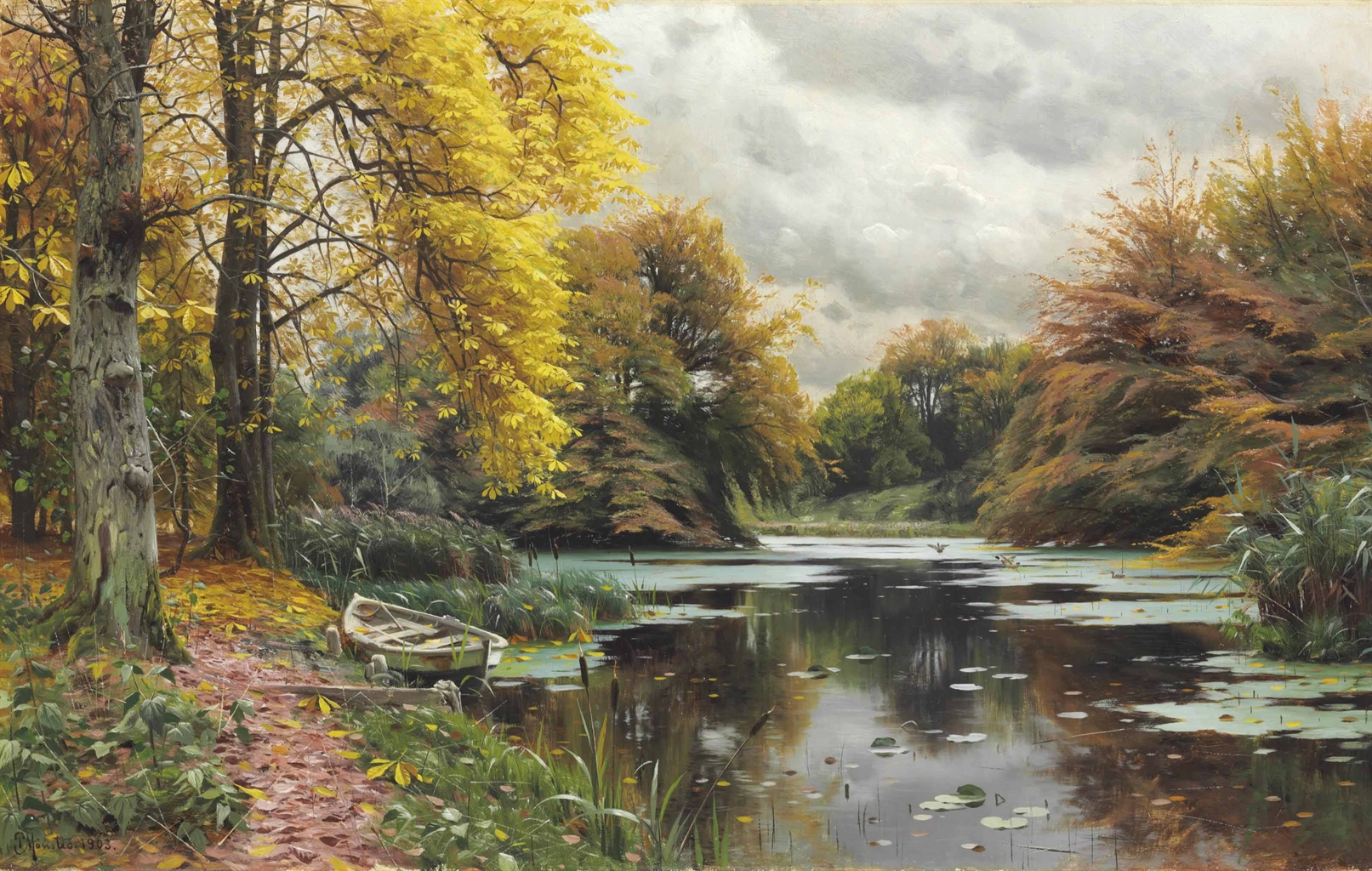 Peder Mork Monsted (Danish, 1859-1941) | River Landscape | 19th Century ...