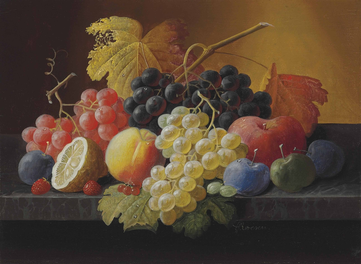 Severin Roesen (1815-1872) | Still Life with Fruit | AMERICAN ART ...