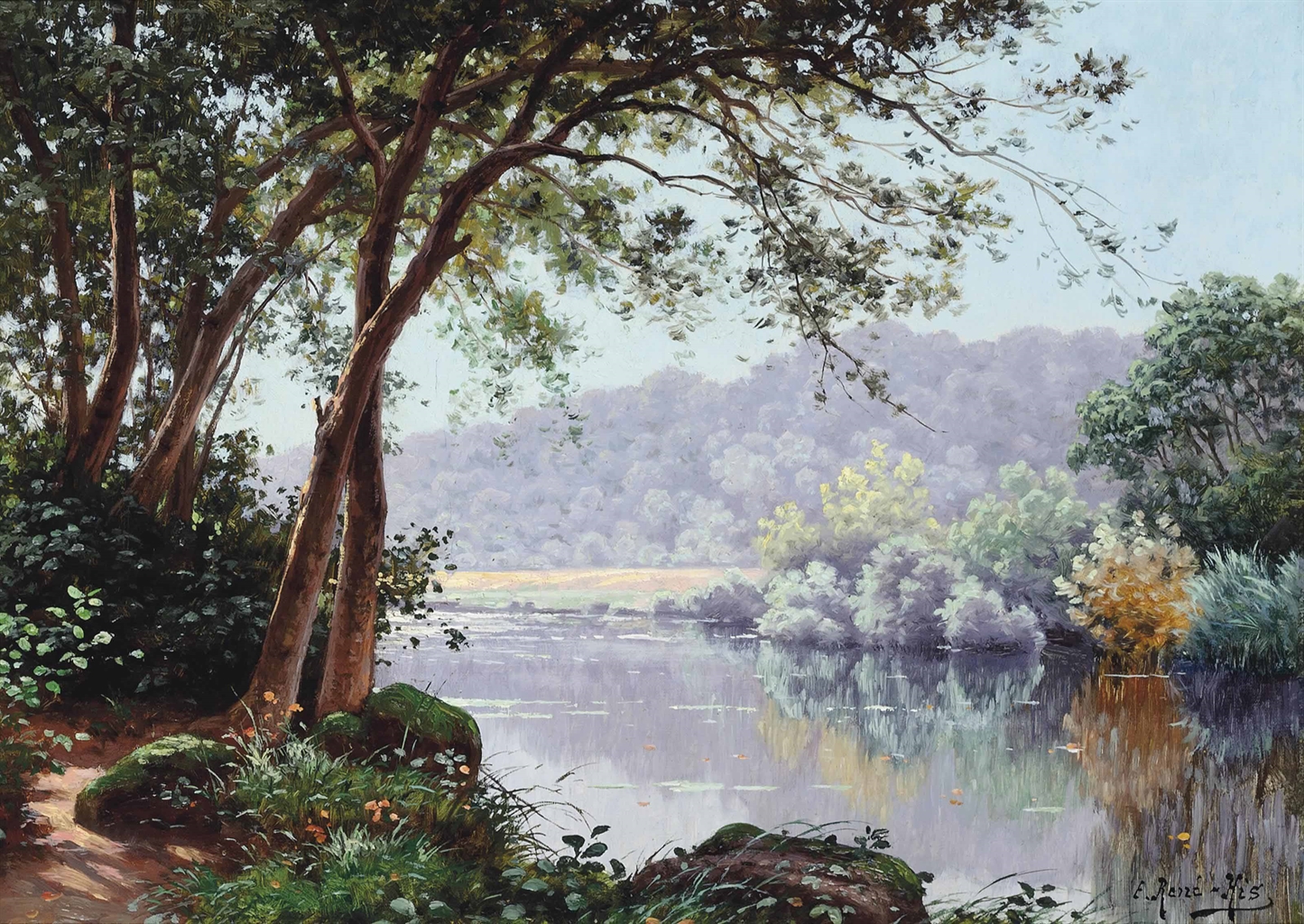 René Charles Edmond His (French, 1877-1960) | A tranquil lake | 19TH ...