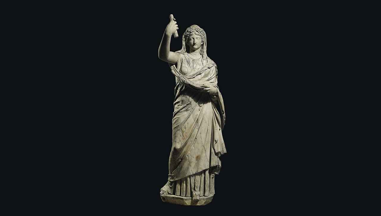 A ROMAN MARBLE STATUE OF THE EMPRESS LIVIA