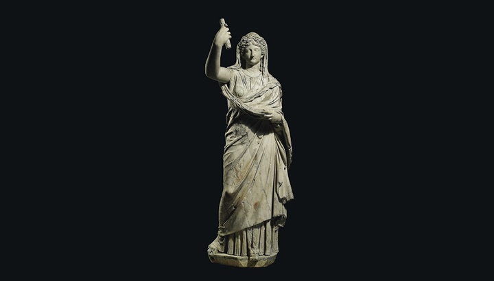 A ROMAN MARBLE STATUE OF THE EMPRESS LIVIA