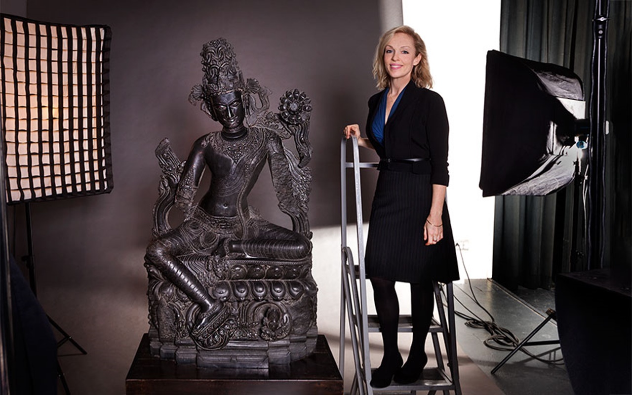 A Large and Important Black Stone Figure of Lokanatha Avalokiteshvara