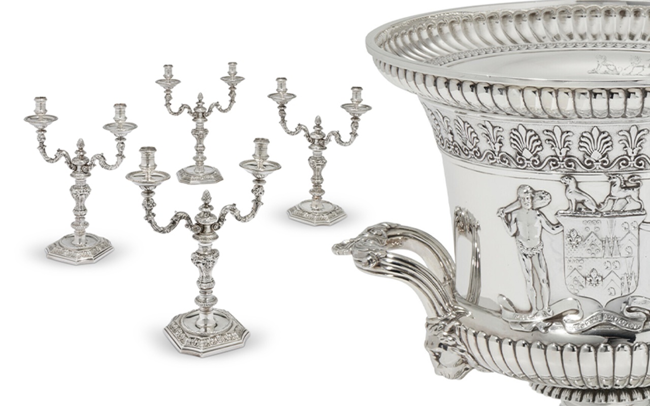 AN AUSTRIAN SILVER-GILT MOUNTED ROCK CRYSTAL DISH