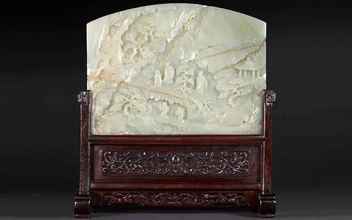 A FINE BAMBOO CARVING OF A PAIR OF PERSIMMON